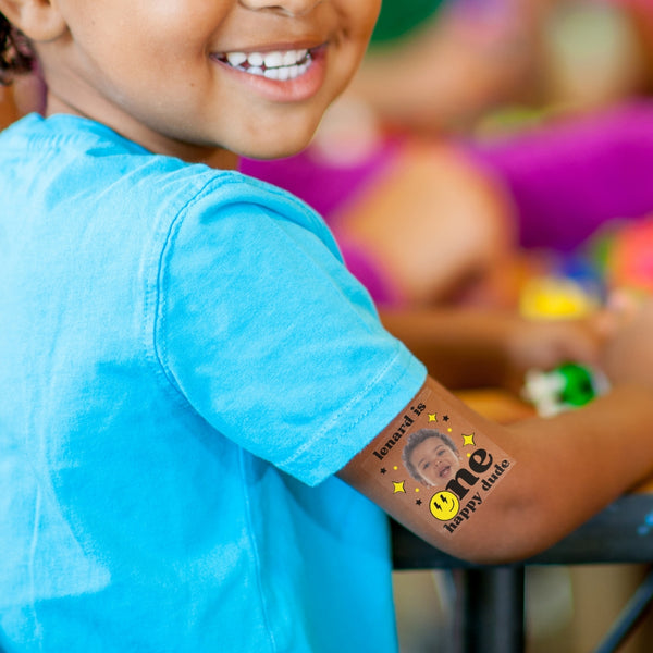One Happy Dude 1st Birthday Party Rock And Roll Kids Temporary Tattoos ...